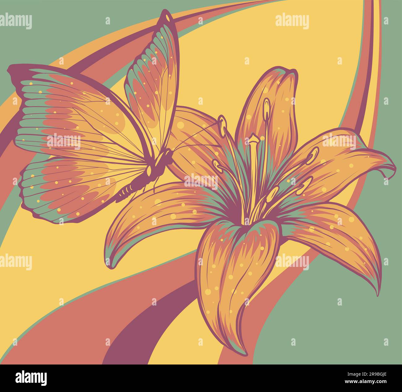 vector illustration of butterfly color style design Stock Vector Image ...