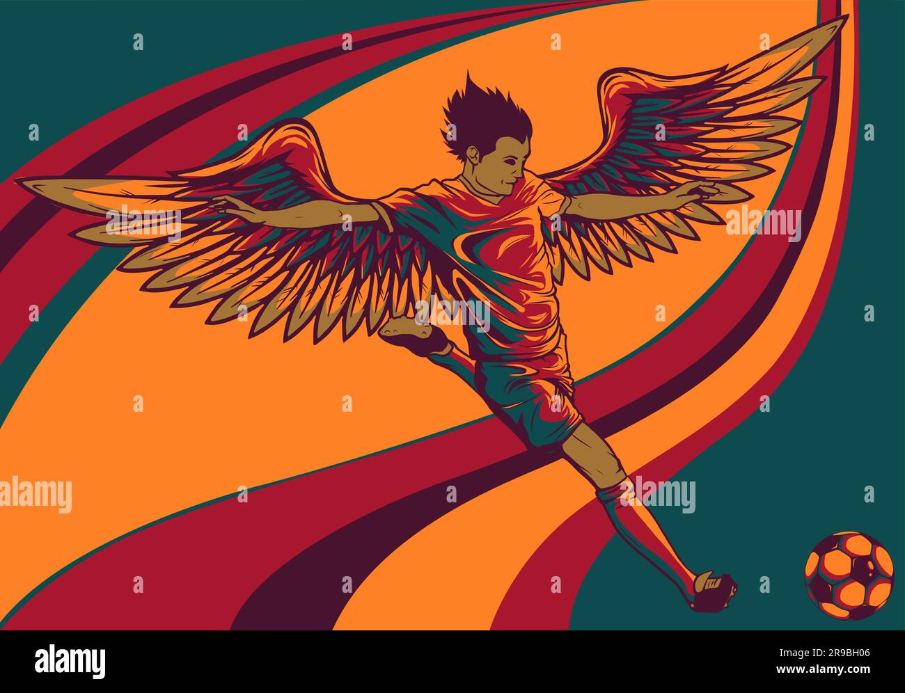 Abstract soccer player quick shooting a ball Stock Vector Image & Art ...