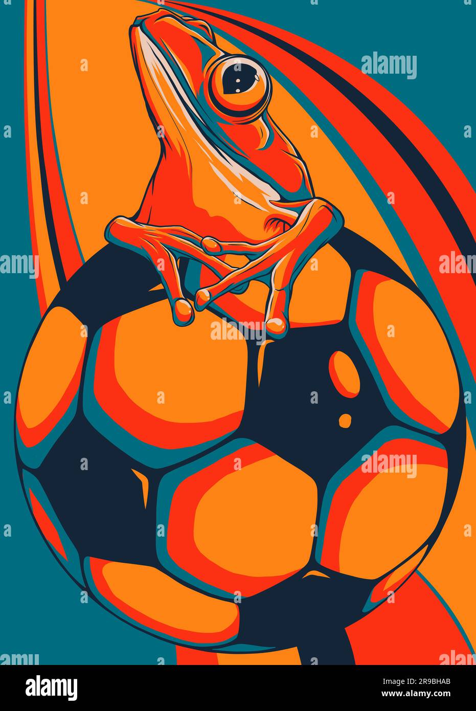 vector illustration of sitting frog. digital draw Stock Vector Image ...