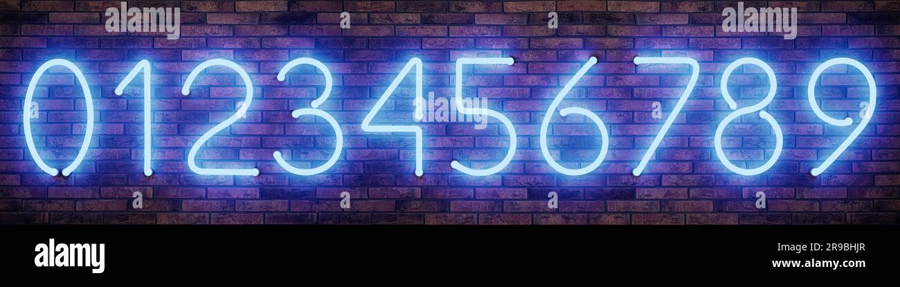 Realistic neon sign on brick hi-res stock photography and images - Alamy