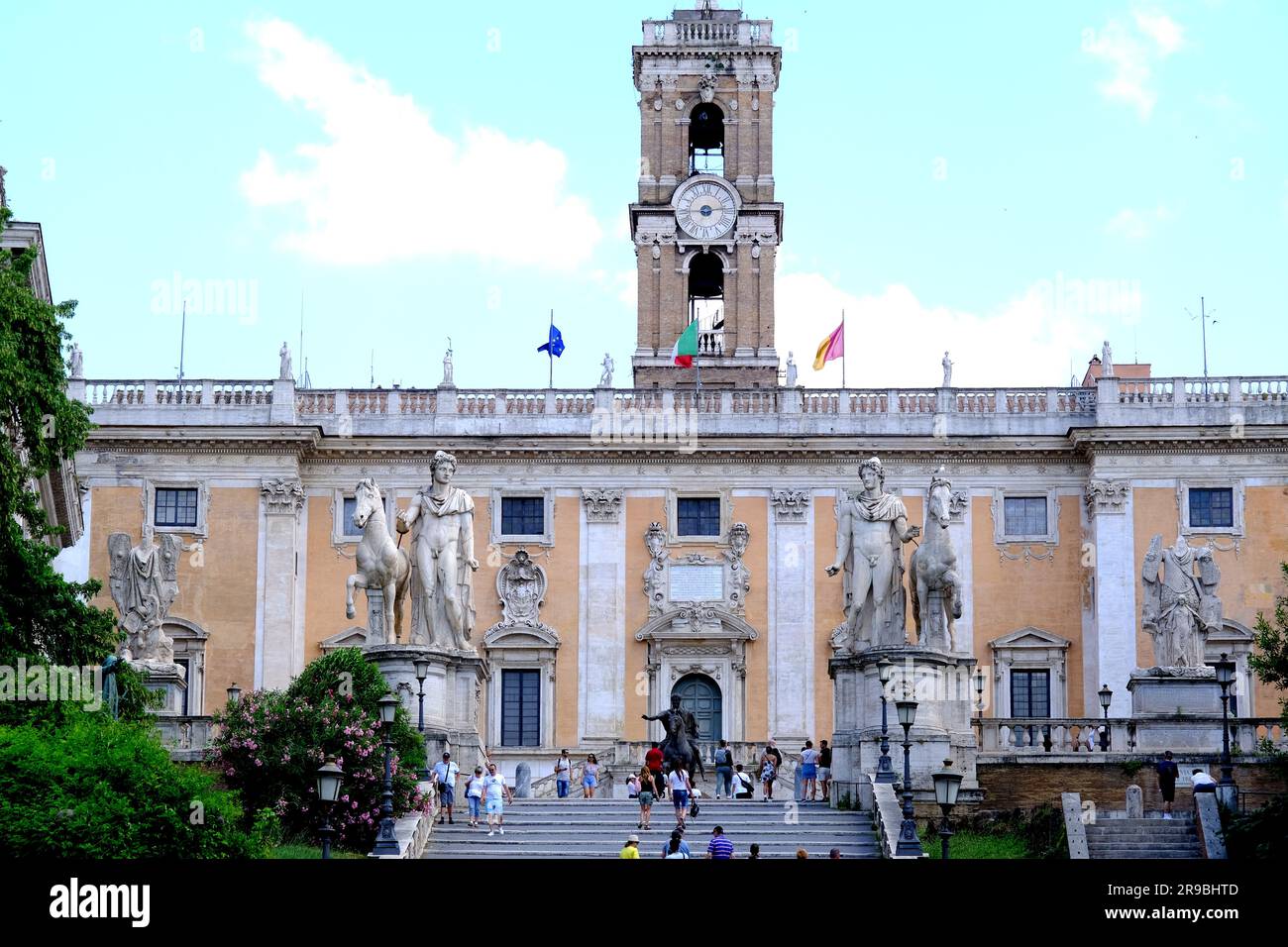 The Cordonata staircase leading to Piazza Campidoglio in Rome Italy ...