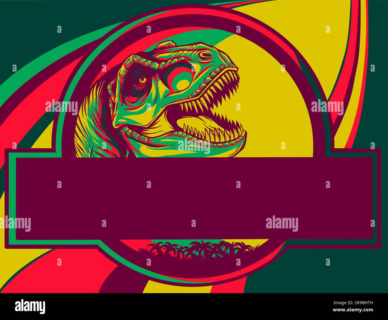 vector illustration of logo dinosaur on colored background Stock Vector ...