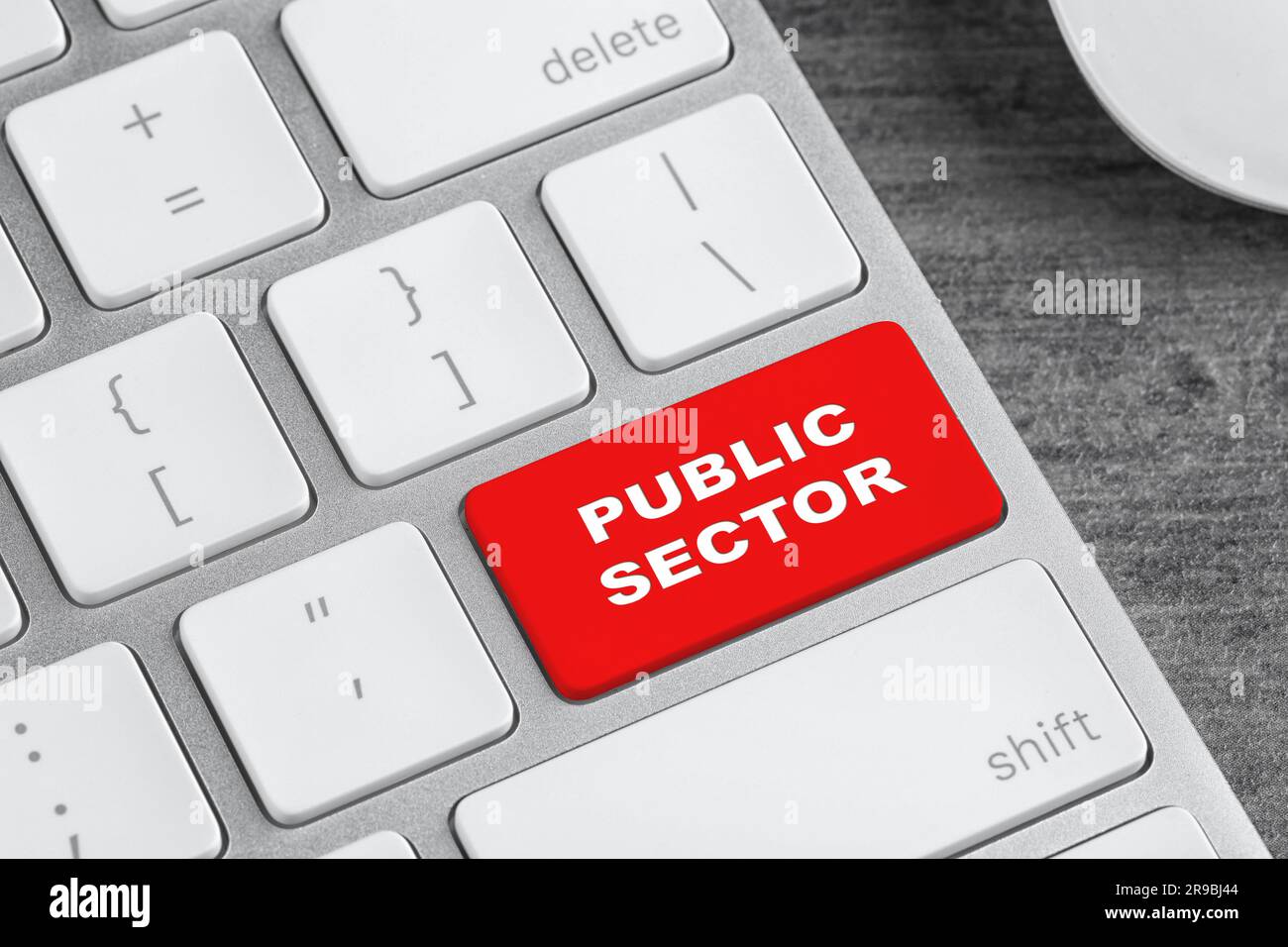 Red button with text Public Sector on computer keyboard, closeup Stock ...