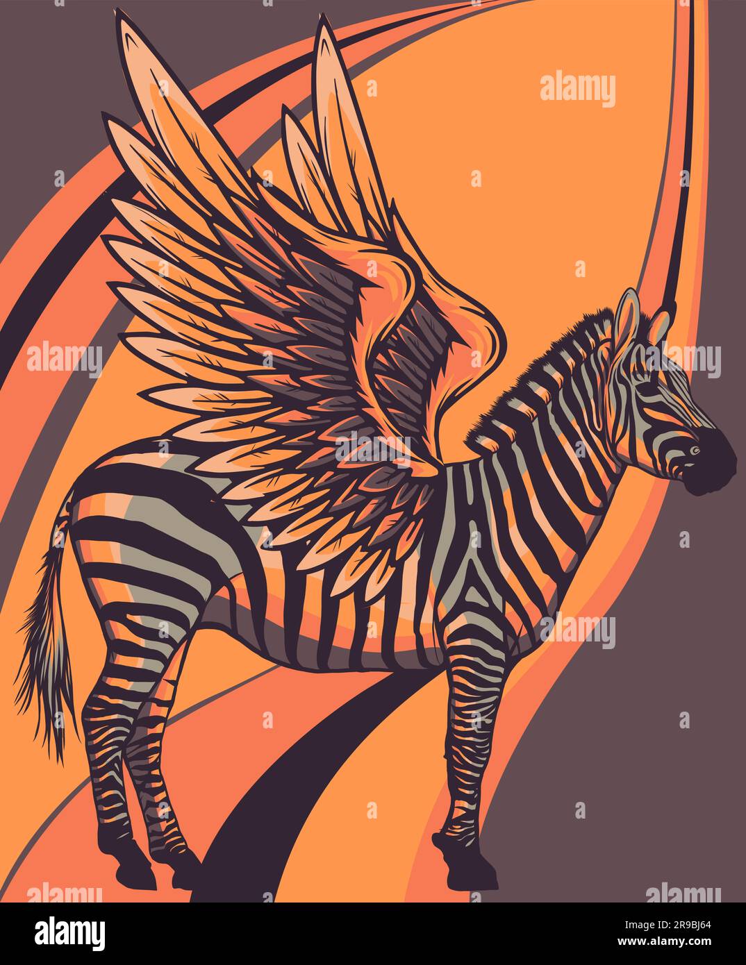 Zebra, striped horse, African savannah animal, striped hide, line ...