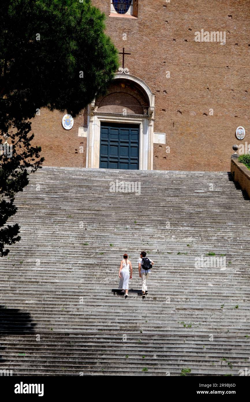 The 124 step staircase leading to Santa Maria in Aracoeli church in ...