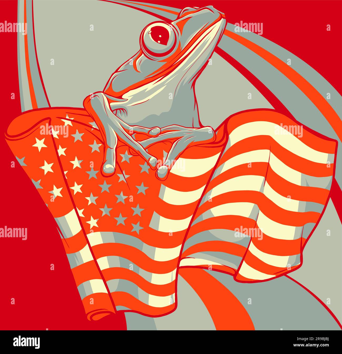 vector illustration of sitting frog. digital draw Stock Vector Image ...