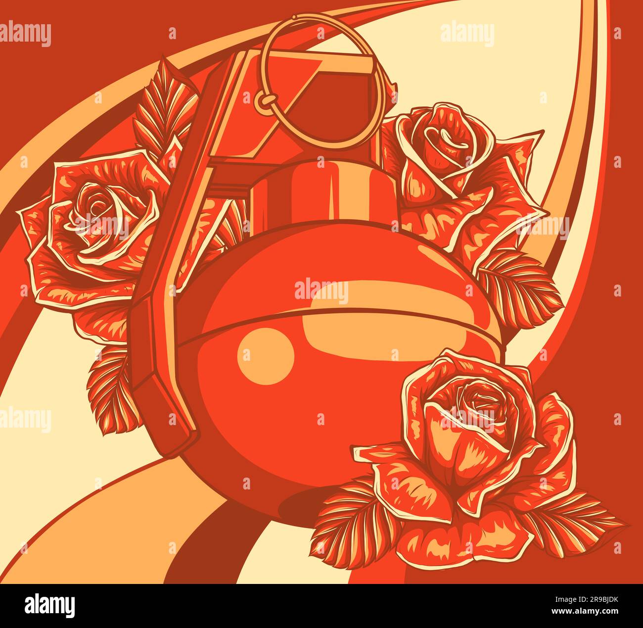 Military hand grenade. Army explosives. Vector illustration Stock ...