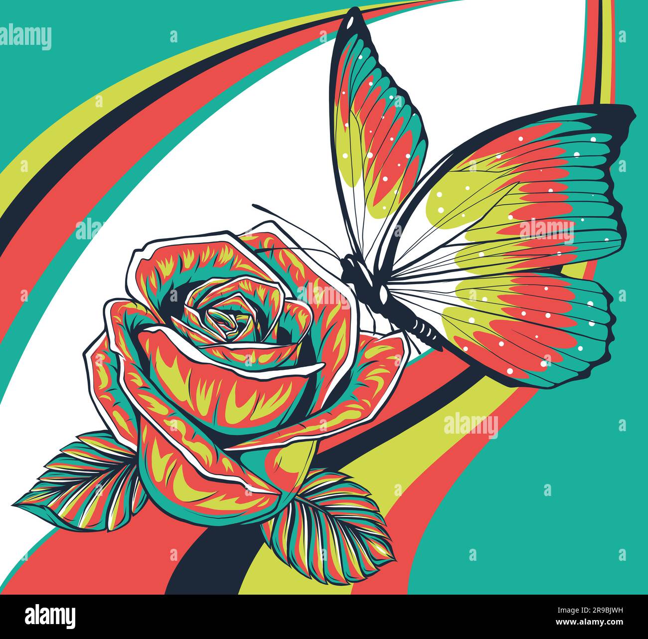 vector illustration of butterfly color style design Stock Vector Image ...