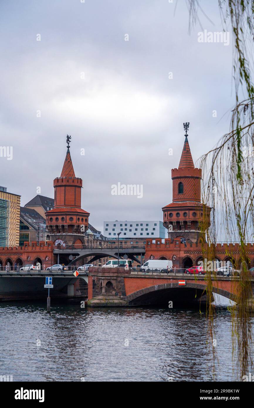 Berlin, Germany - 17 DEC 2021: The Oberbaum Bridge is a double deck ...