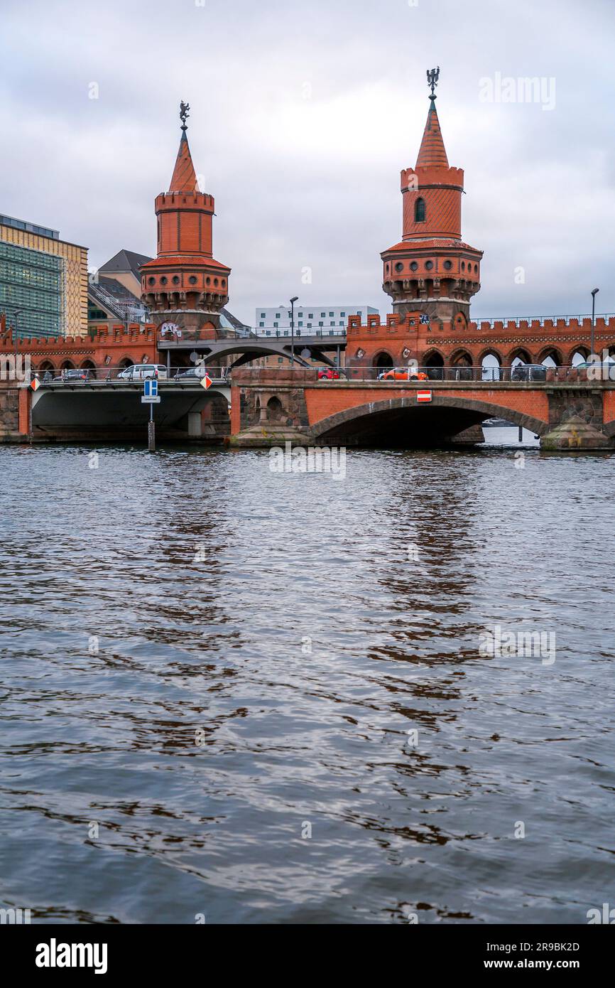 Berlin, Germany - 17 DEC 2021: The Oberbaum Bridge is a double deck ...