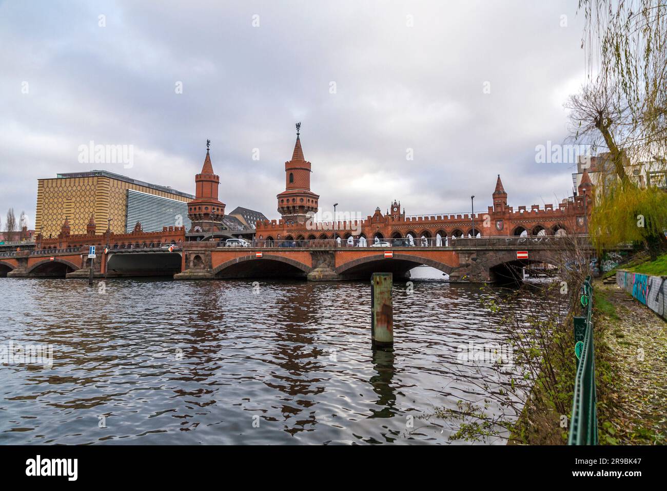 Berlin, Germany - 17 DEC 2021: The Oberbaum Bridge is a double deck ...