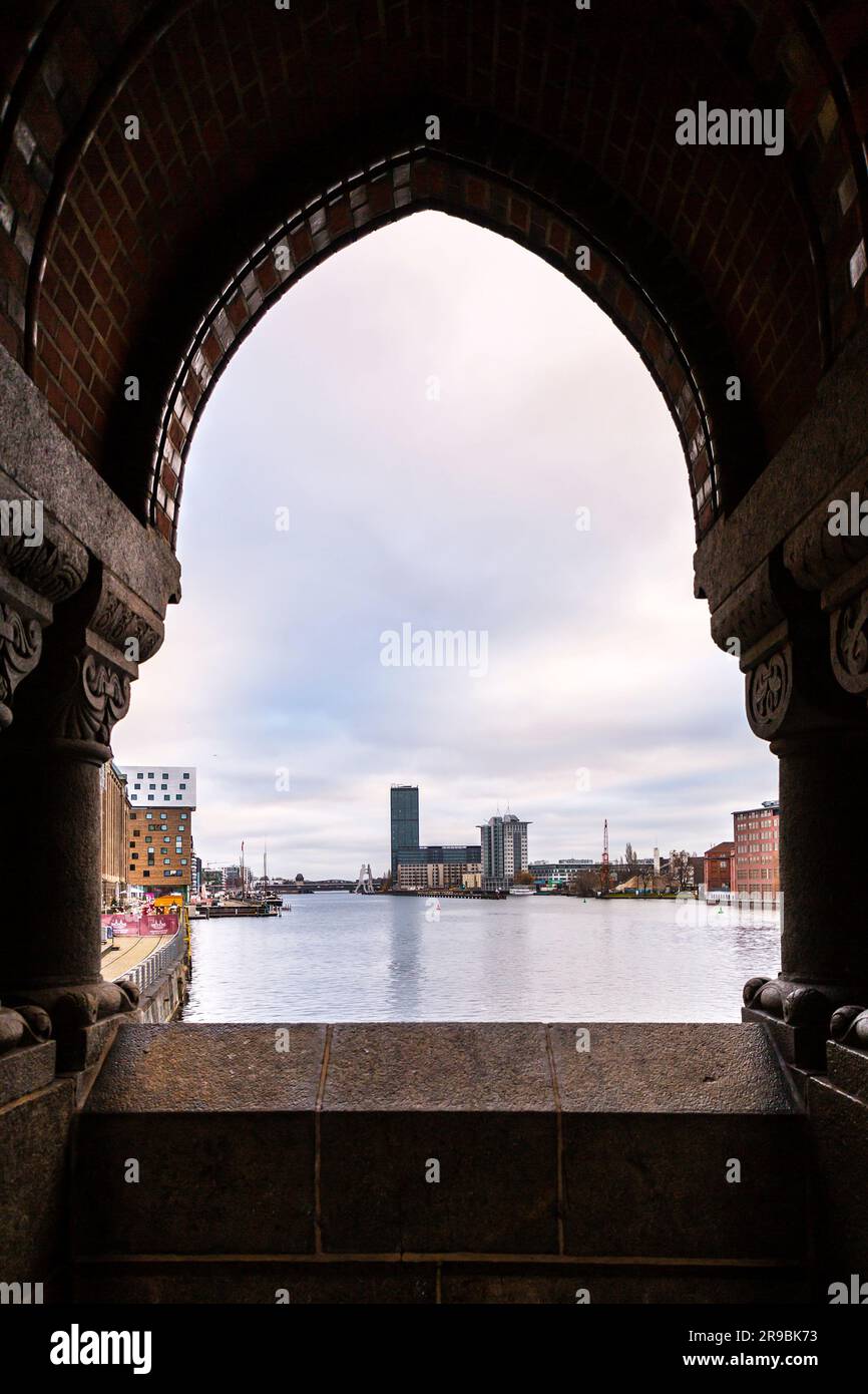 Berlin, Germany - 17 DEC 2021: The Oberbaum Bridge is a double deck ...