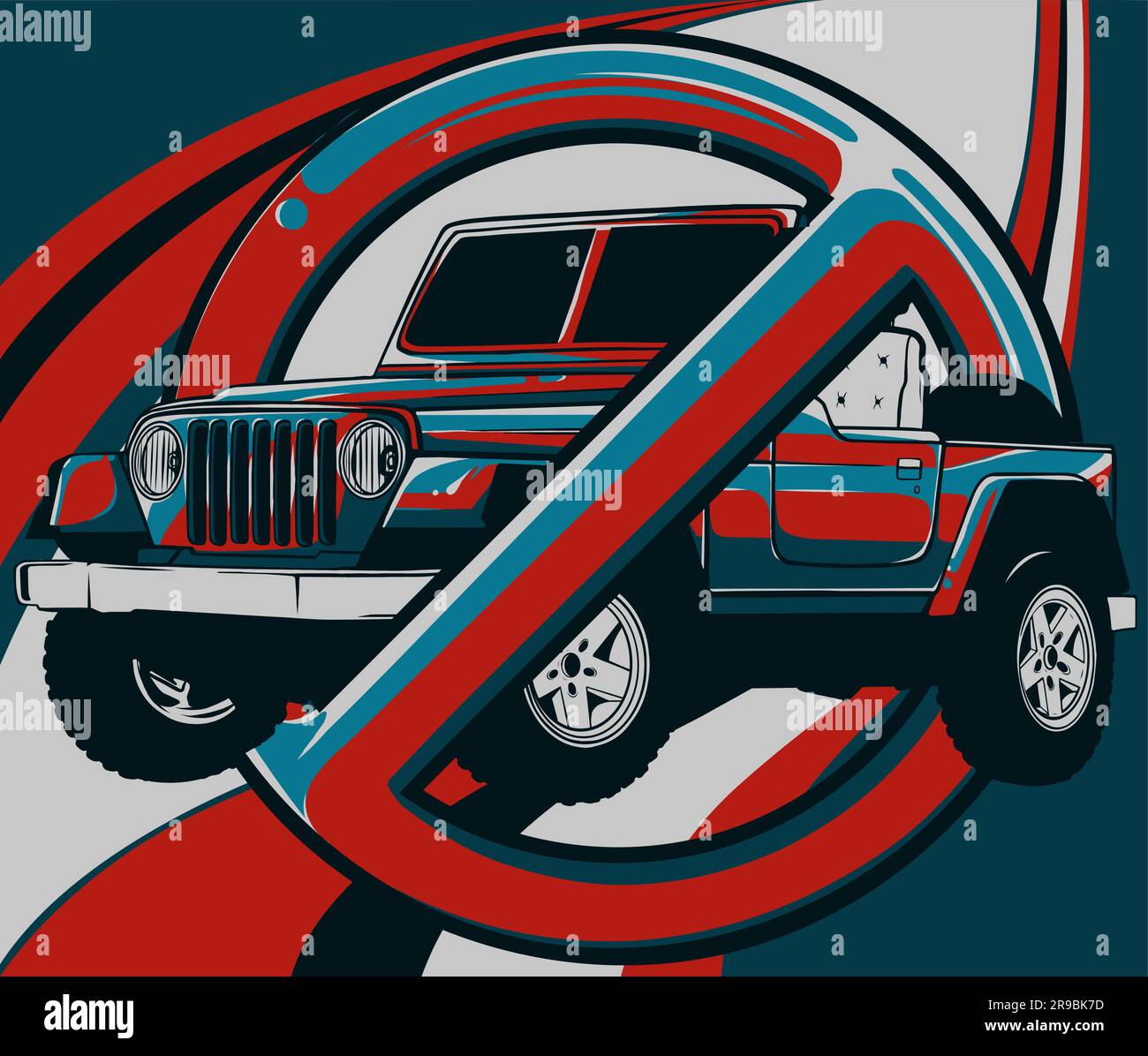 vector illustration of jeep on colorful background Stock Vector Image ...
