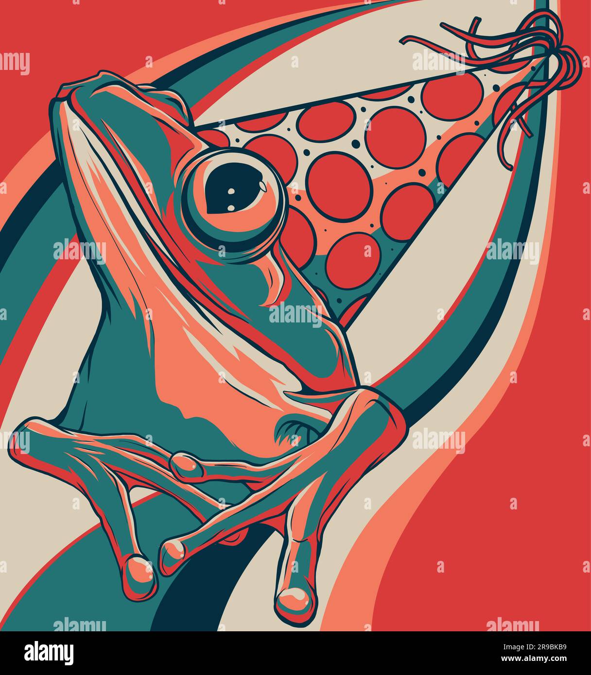 vector illustration of sitting frog. digital draw Stock Vector Image ...