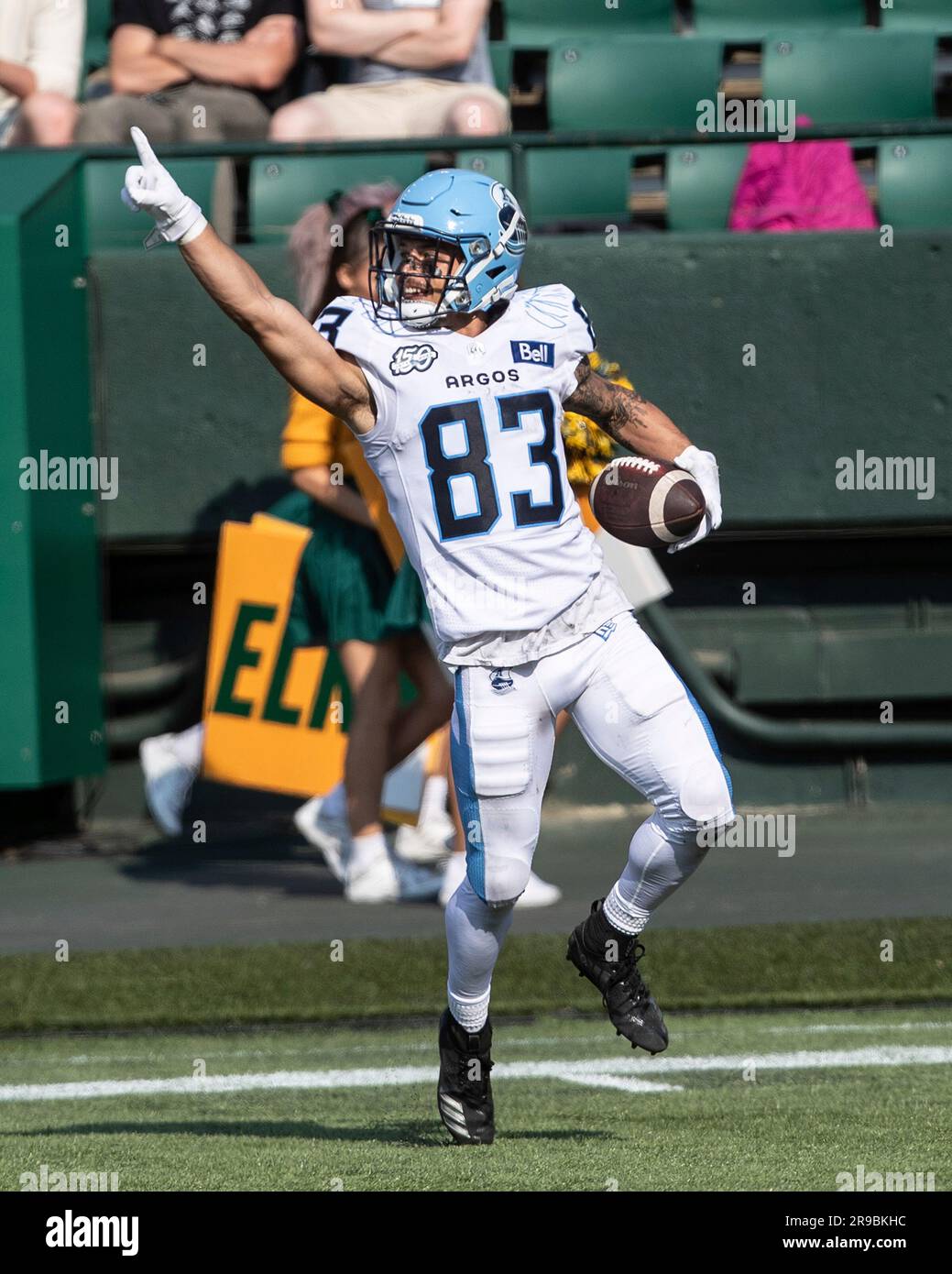 Toronto Argonauts' David Ungerer III celebrates after a touchdown ...