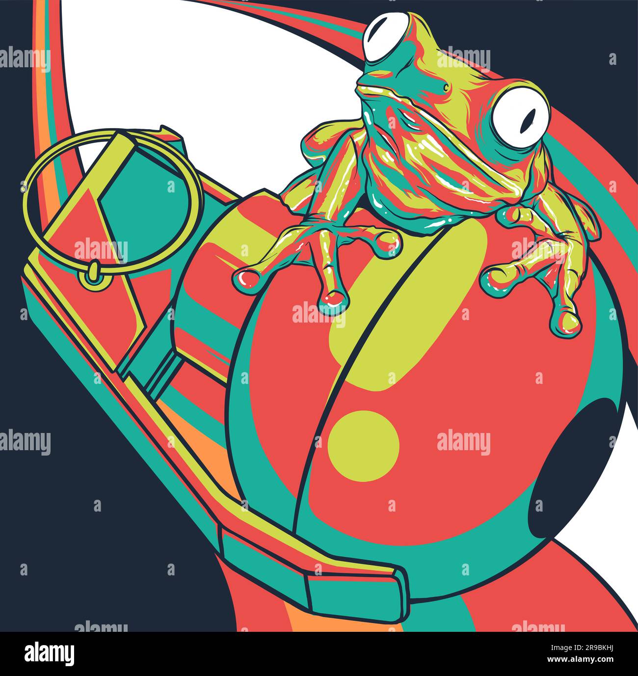 Vector Illustration Of Sitting Frog Digital Draw Stock Vector Image And Art Alamy
