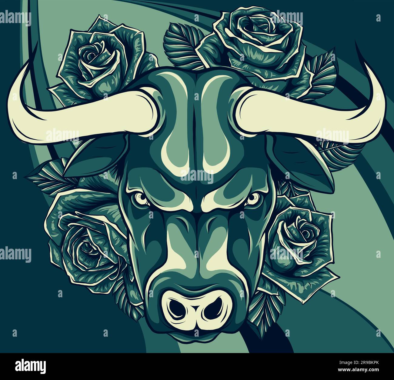 vector illustration Bull head mascot. Buffalo logo Stock Vector Image ...
