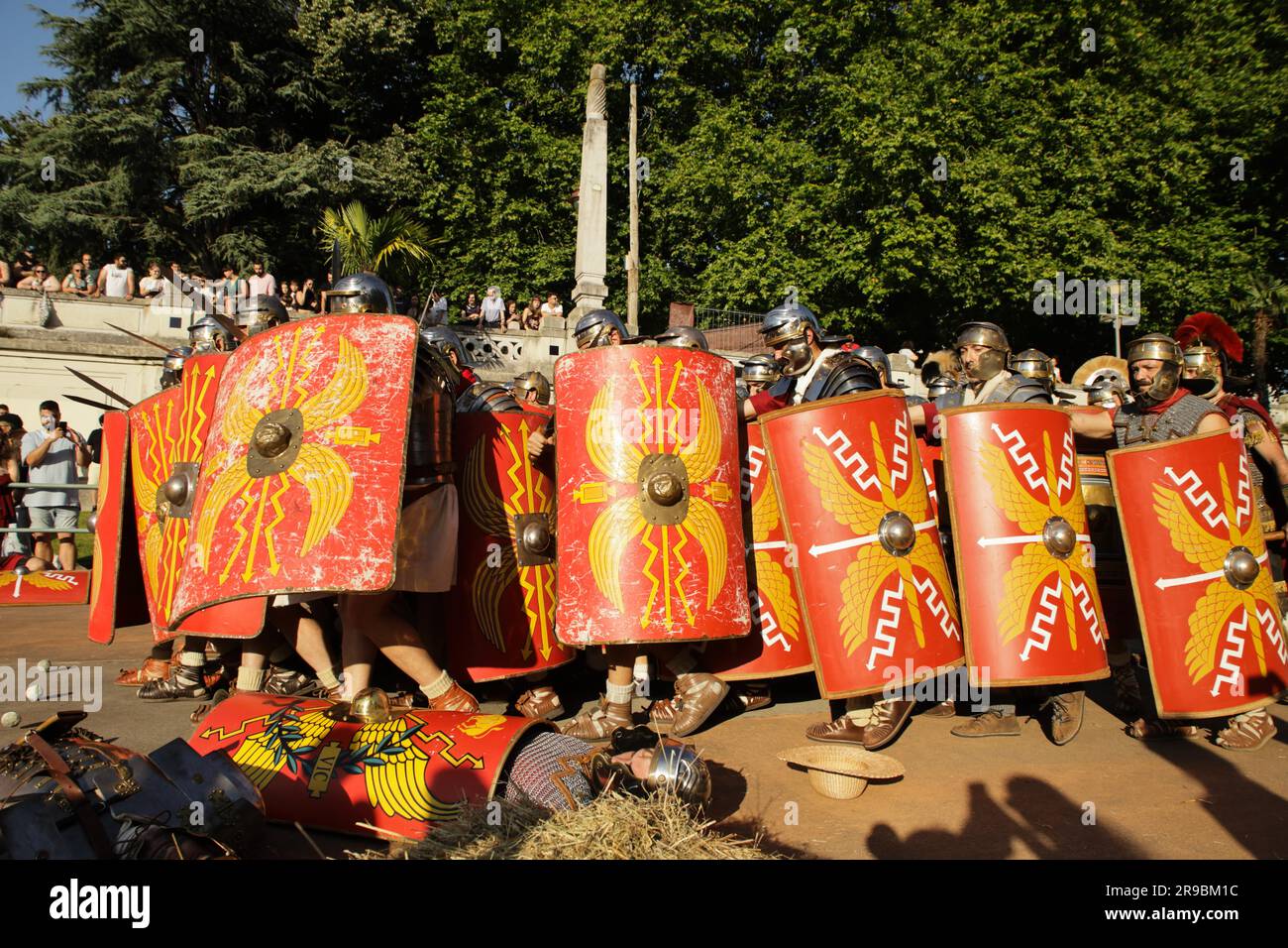 June 25, 2023: Lugo, Galicia, Spain. Representation of the final battle ...