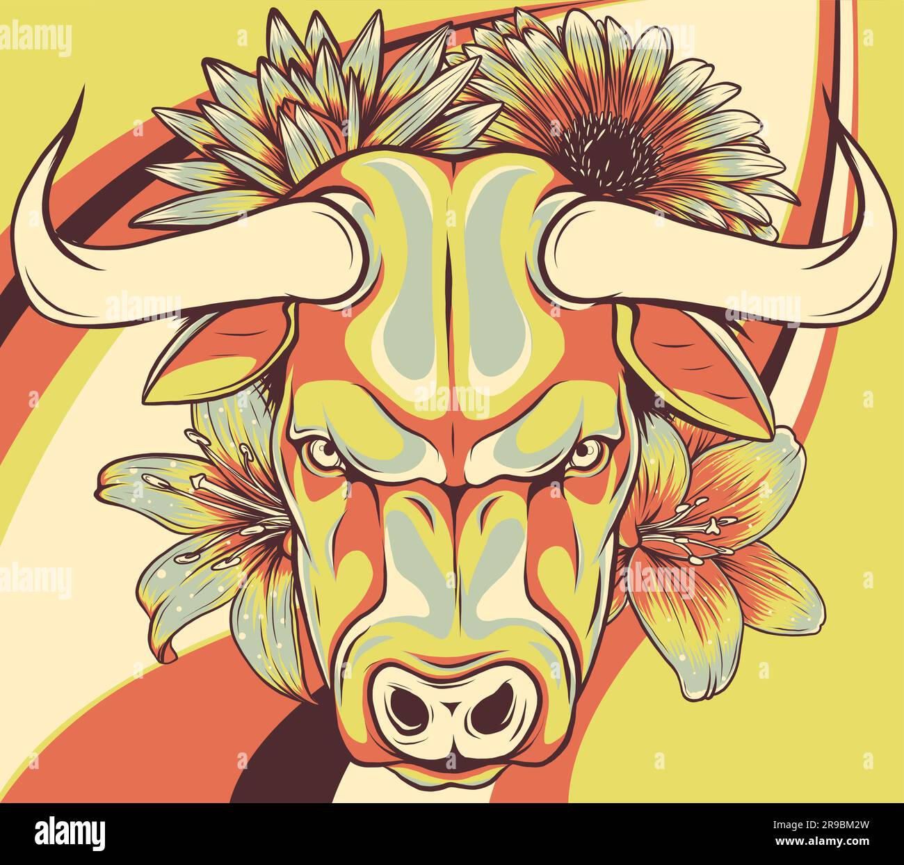 vector illustration Bull head mascot. Buffalo logo Stock Vector Image ...