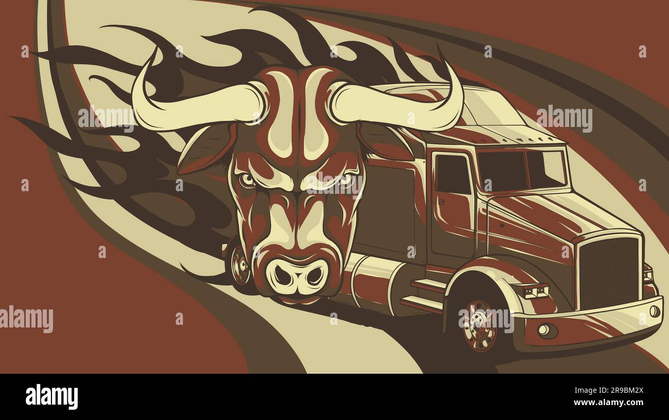 Classic American semi Truck vector Illustration design Stock Vector ...