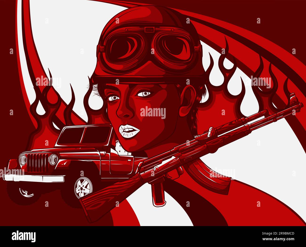 vector illustration of jeep on colorful background Stock Vector Image ...