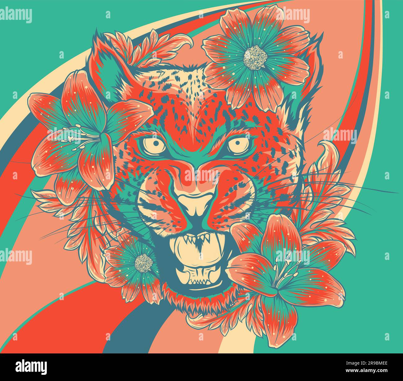 Portrait of a head leopard vector illustration Stock Vector Image & Art ...