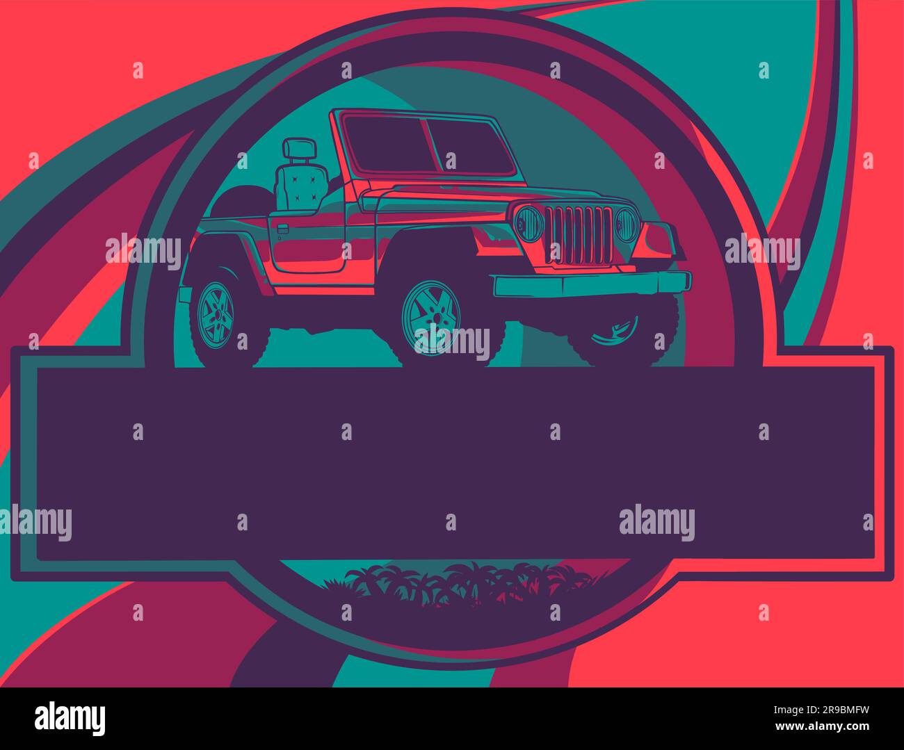 vector illustration of jeep on colorful background Stock Vector Image ...
