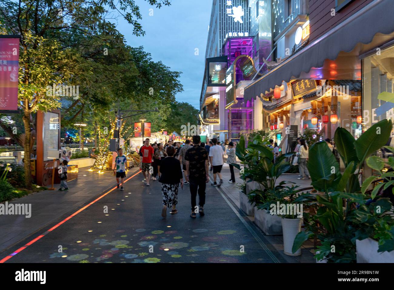 Chengdu, Sichuan China, 03 June 2023: Night Street view at XiangXiang ...