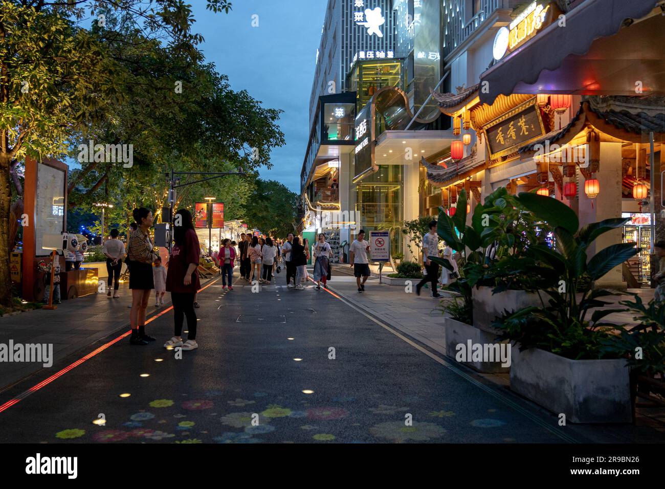Chengdu, Sichuan China, 03 June 2023: Night Street view at XiangXiang ...