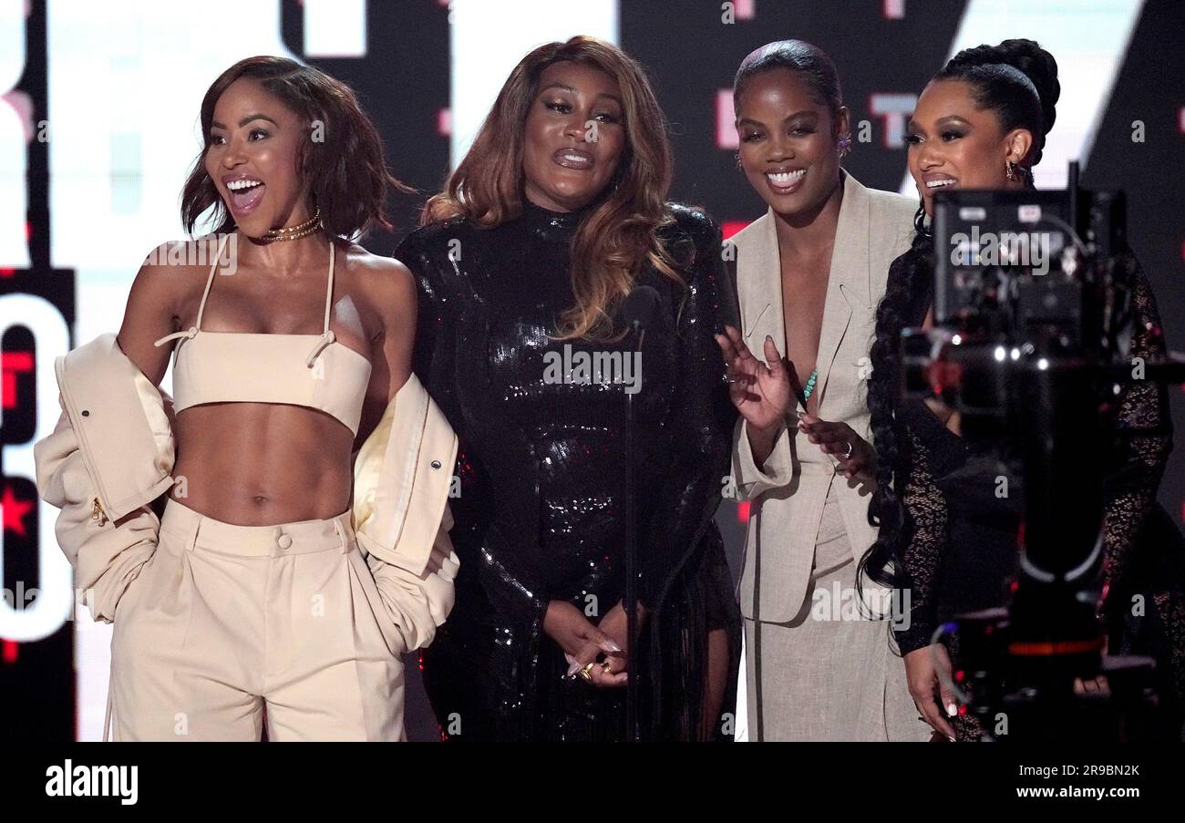 KJ Smith, from left, Mignon, Novi Brown and Crystal Hayslett present ...