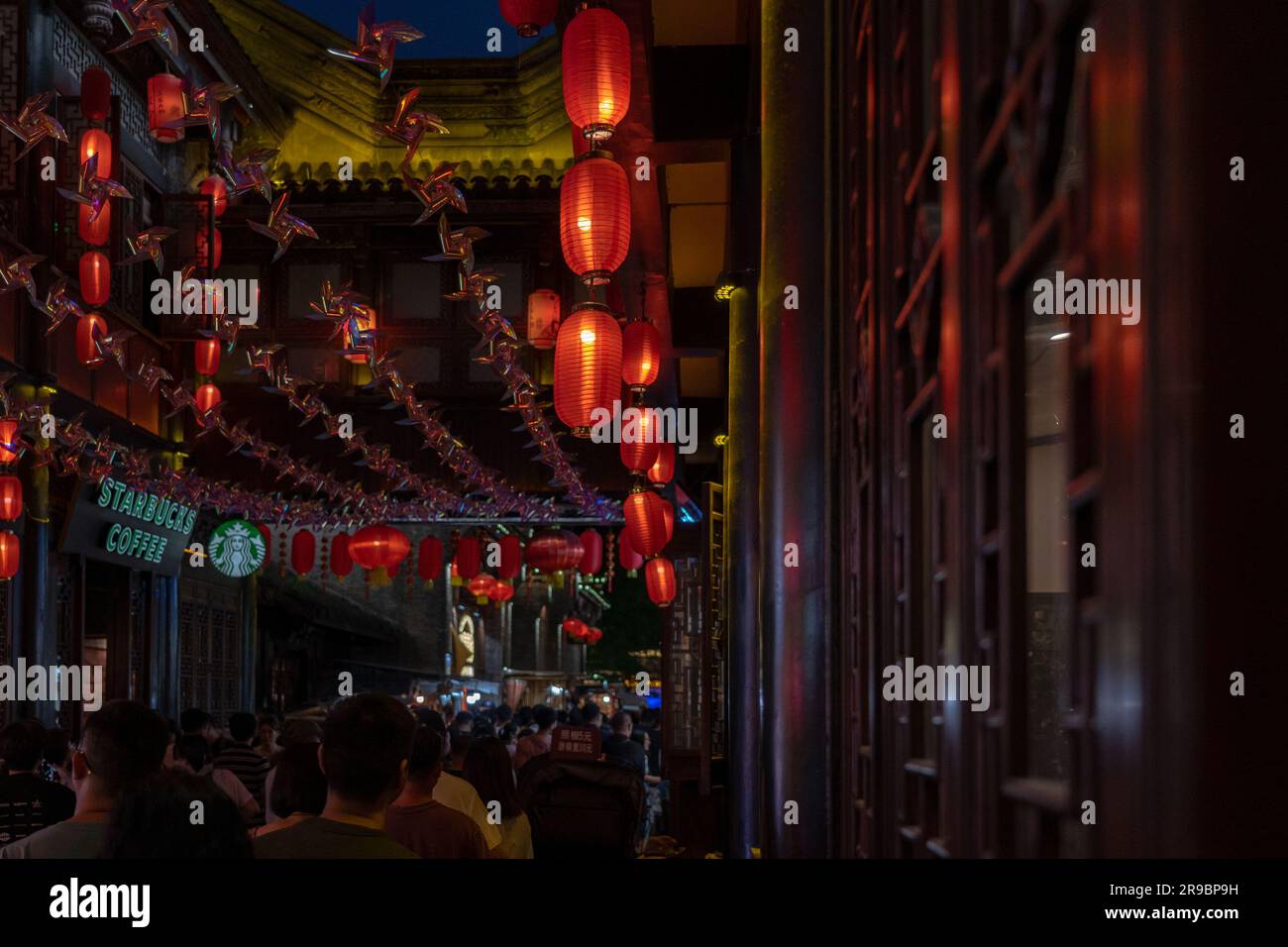 Chengdu, Sichuan, China, 04 June 2023: People on Jinli ancient street ...