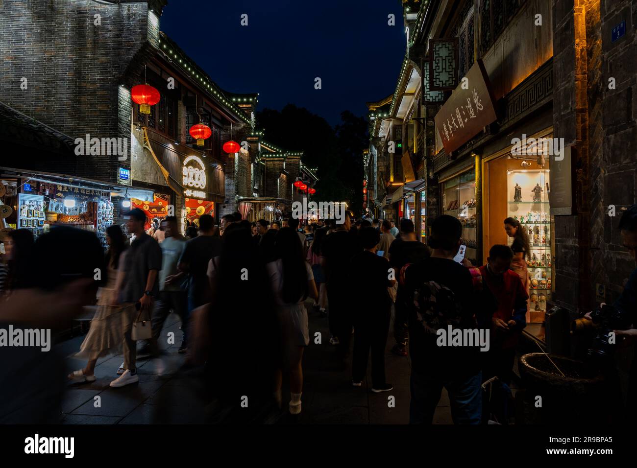 Chengdu, Sichuan, China, 04 June 2023: People on Jinli ancient street ...