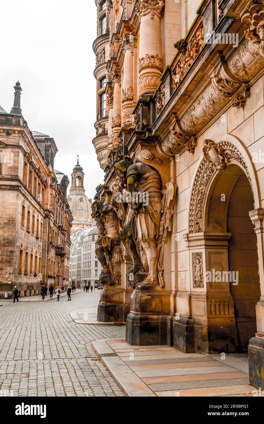 Dresden, Germany - December 19, 2021: The ancient George Gate or ...