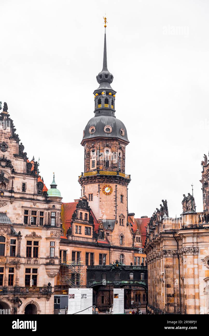 Dresden, Germany - December 19, 2021: Hausmannsturm tower and Dresden ...