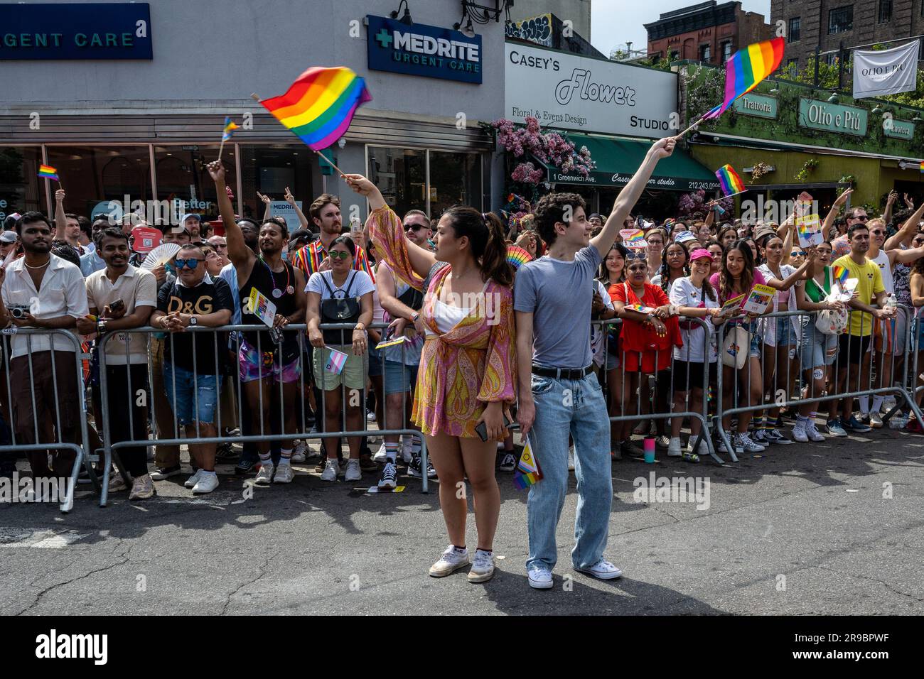 New York, USA. 25th June, 2023. Thousands of revelers lined the streets for the 2023 Pride ...