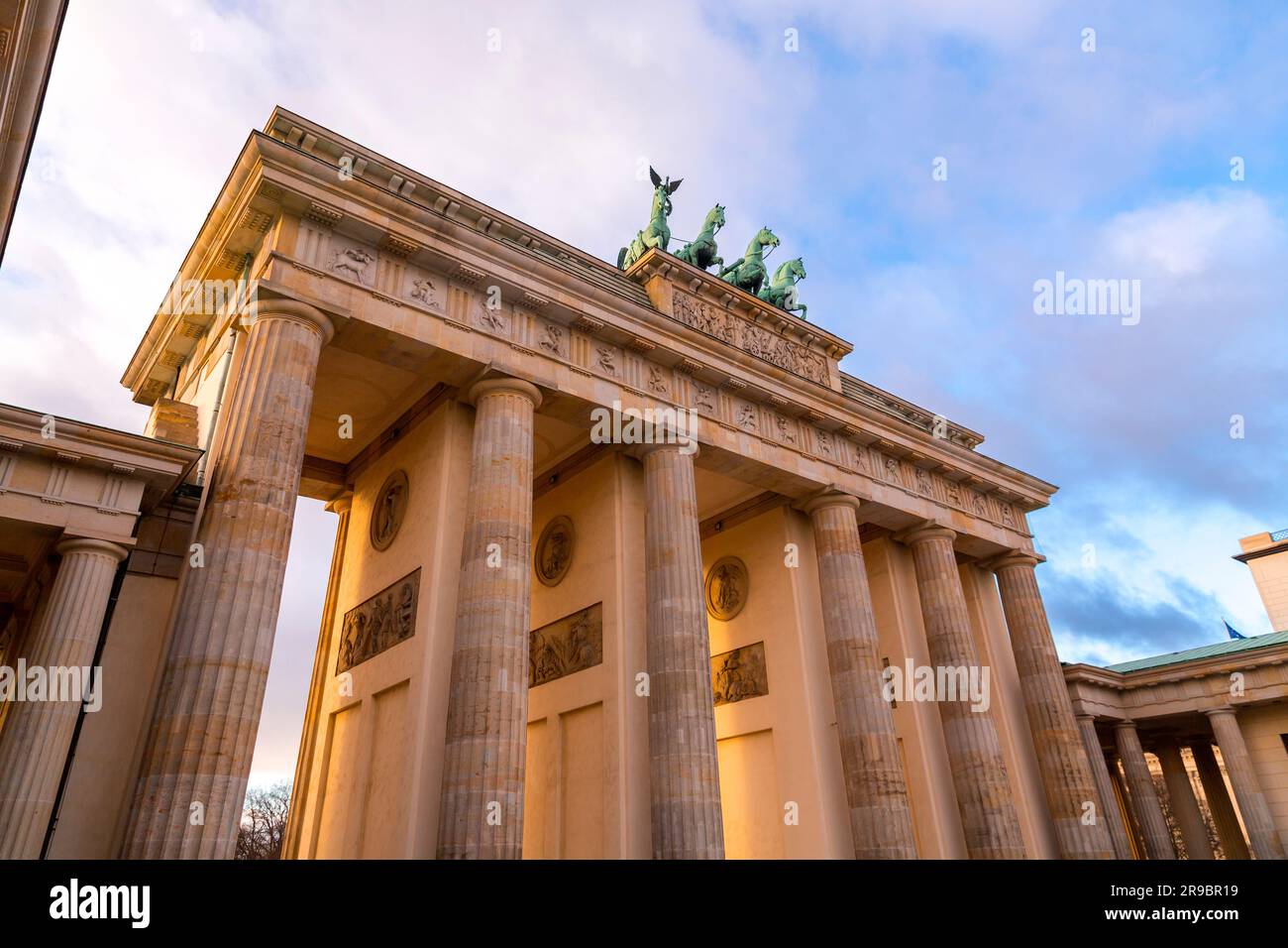 The famous landmark of Brandenburg Gate or Brandenburger Tor in Berlin ...