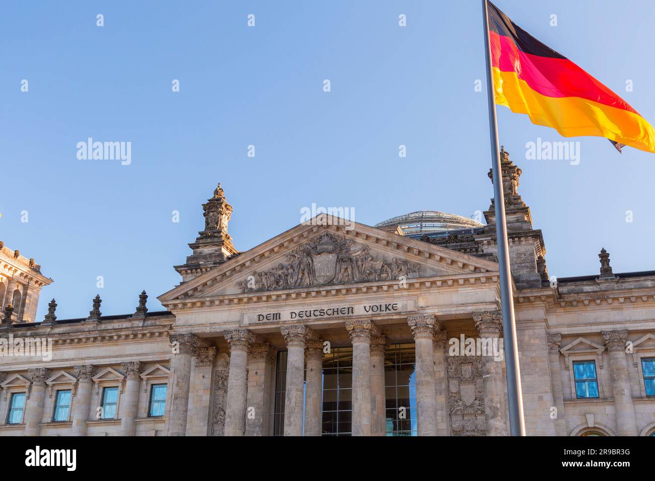 Berlin, Germany - DEC 20, 2021: Exterior view of the Reichstag, a ...
