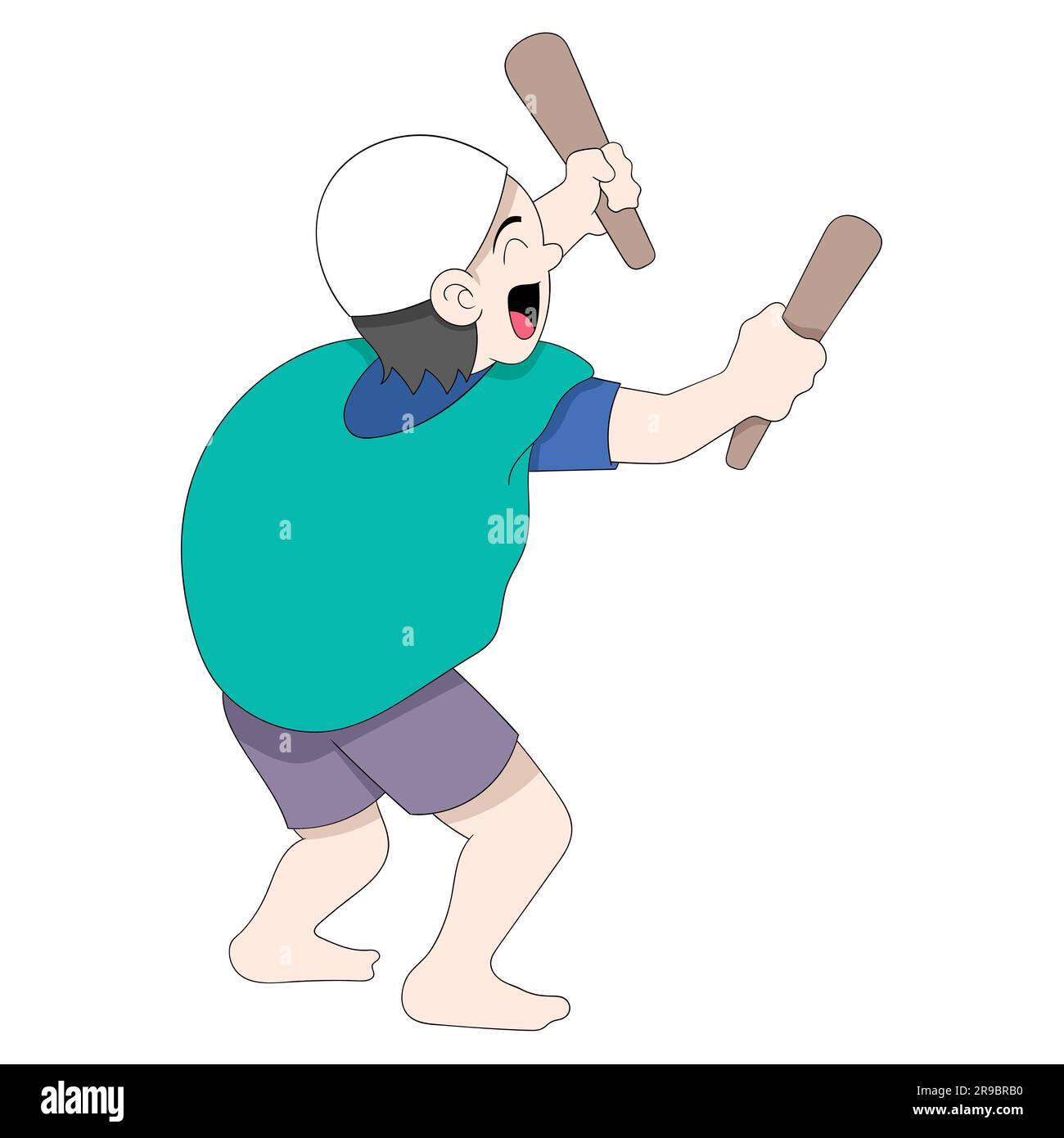 boy is carrying bat dancing. vector design illustration art Stock ...