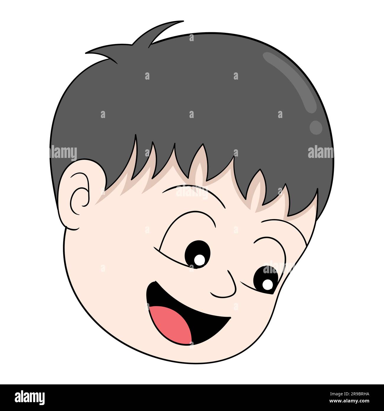 Smiling boy looking down Stock Vector Images - Alamy