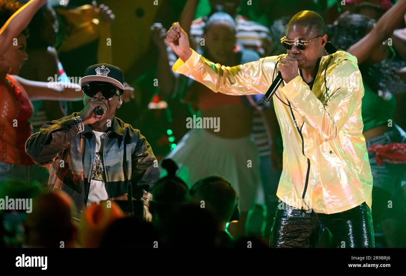 Lil' Vicious, left, and Doug E. Fresh perform "Freaks" at the BET ...