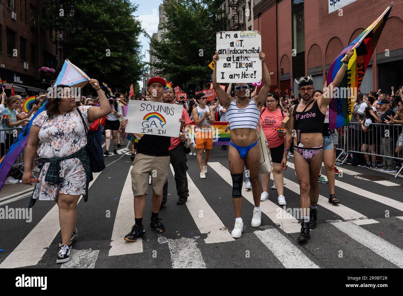 New York, USA. 25th June, 2023. Floats, marching bands, and groups participated in the 2023 ...