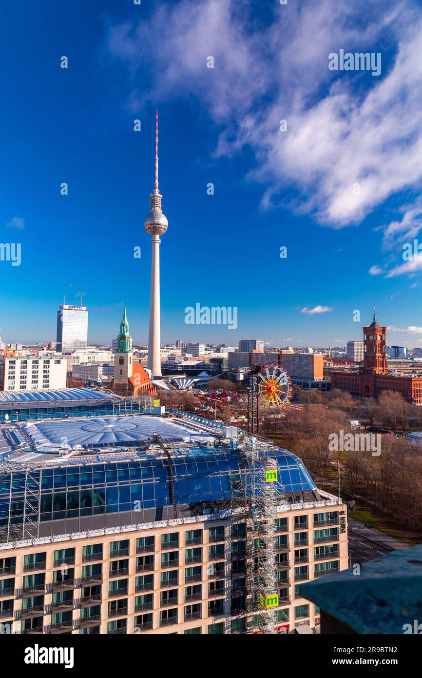 Berlin, Germany - DEC 20, 2021: Aerial view of Berlin, the German ...