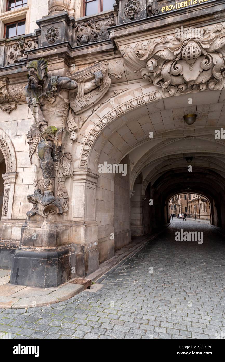 Dresden, Germany - December 19, 2021: The ancient George Gate or ...