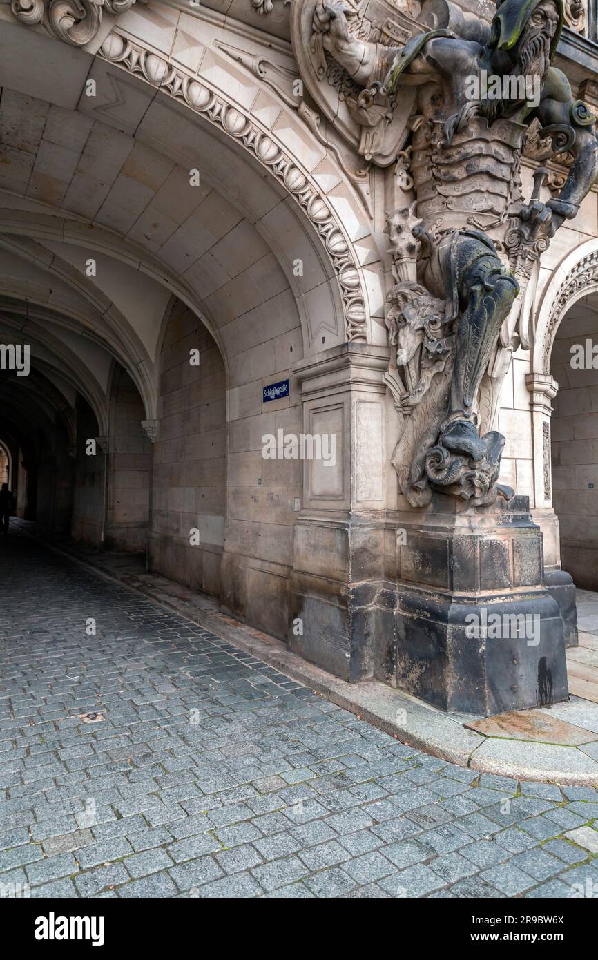 Dresden, Germany - December 19, 2021: The ancient George Gate or ...