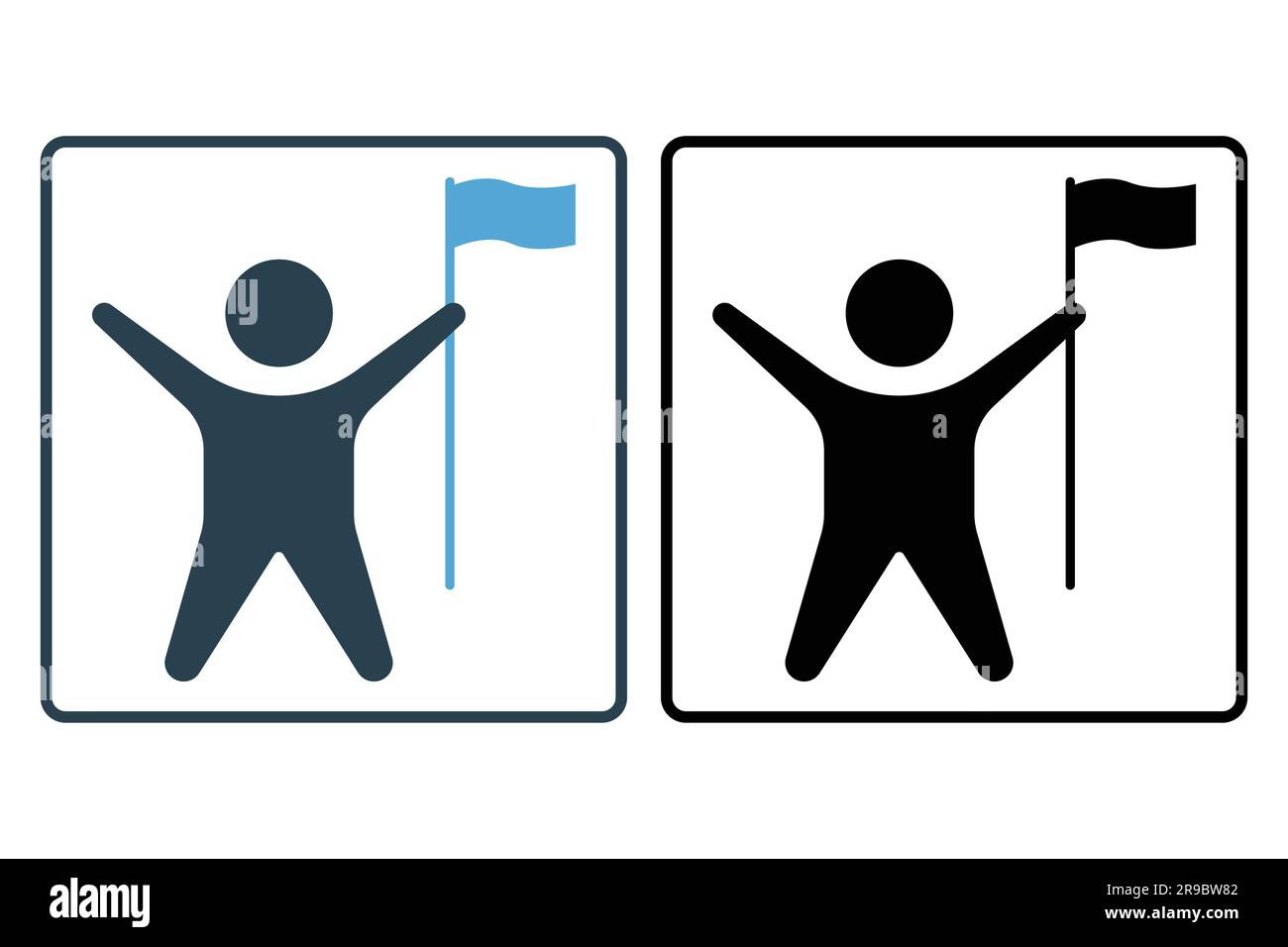 Success Icon. People holding flag. icon related to Champion, winner ...