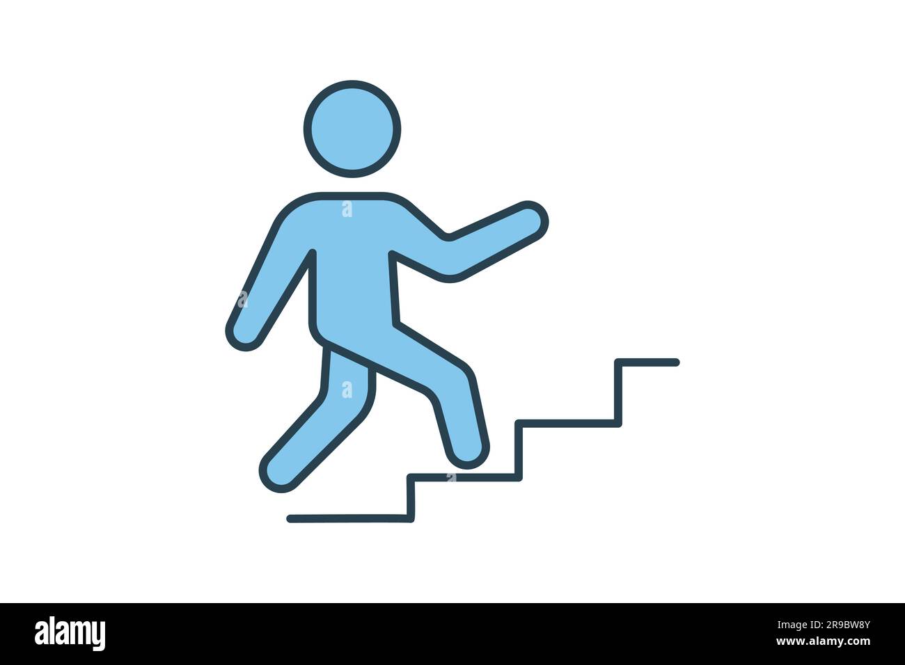 Success stairs up Icon. People go up stairs. icon related to career ...