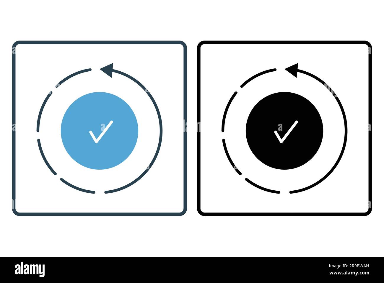 In Progress Icon. Check mark inside the circle. icon related to Process ...
