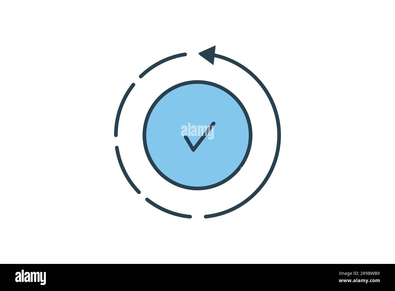 In Progress Icon. Check mark inside the circle. icon related to Process ...