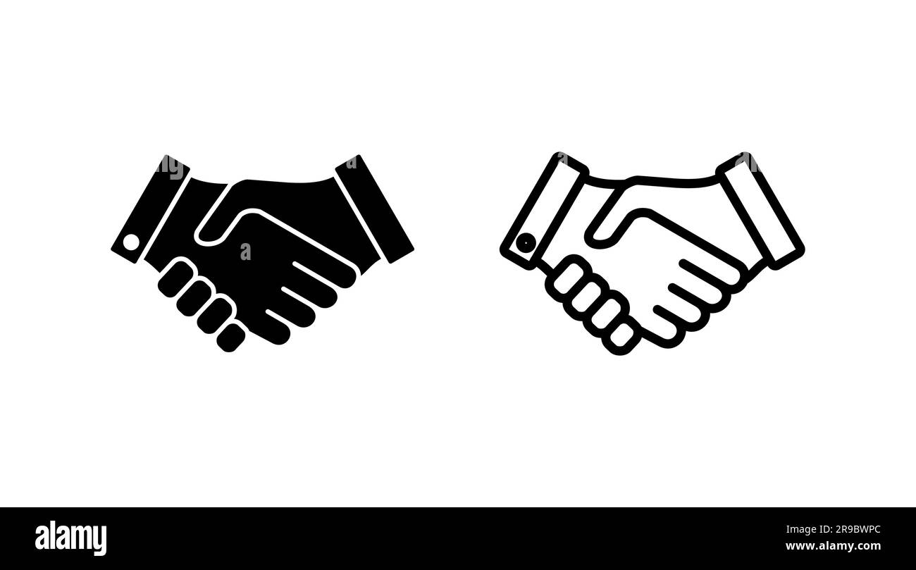 Hand shake icon vector. business handshake. contract agreement ...