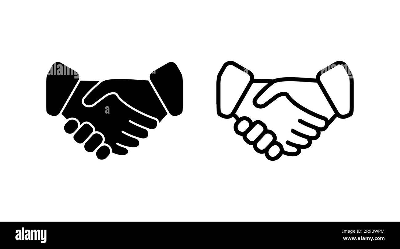 Hand shake icon vector. business handshake. contract agreement ...